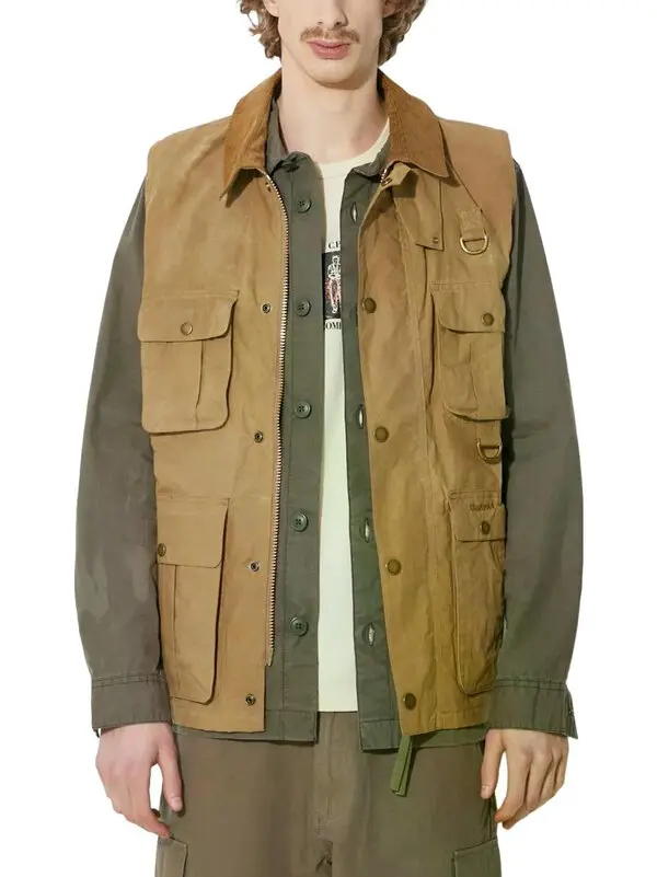 Barbour Corduroy-collar Multiple-pocket Gilet - Neutrals