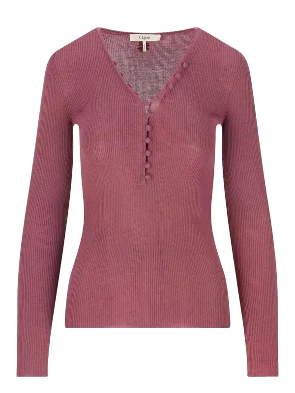Chloé Henley Jumper - Pink