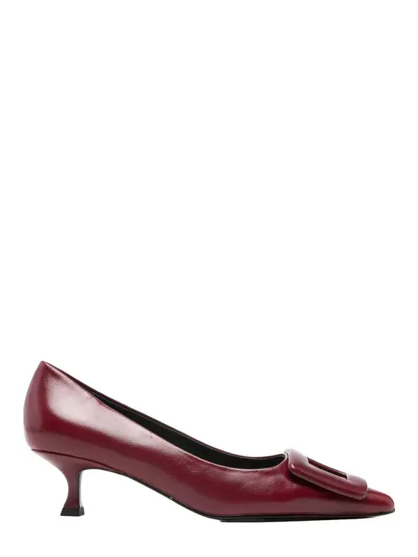 BIBI LOU 45mm Leather Heeled Pumps - Red