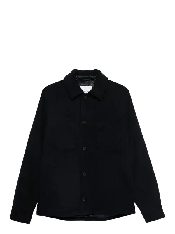 SAMSOE SAMSOE Single-breasted Wool Blend Coat - Black