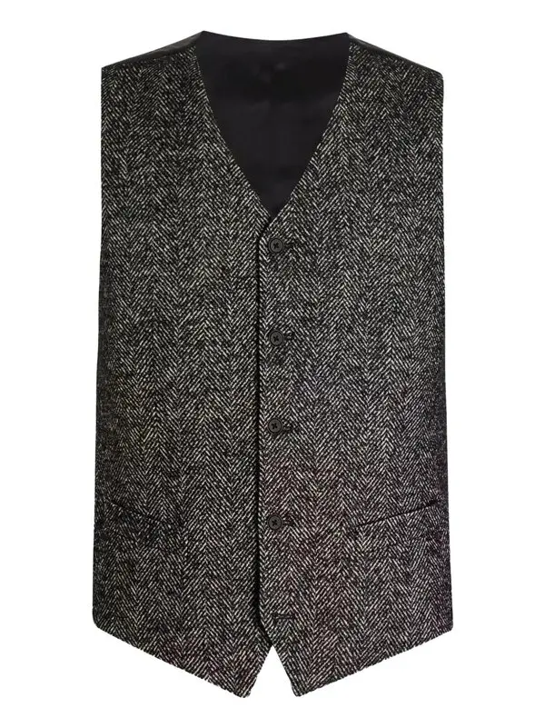 Dolce & Gabbana Herringbone Sleeveless Waistcoat - Grey