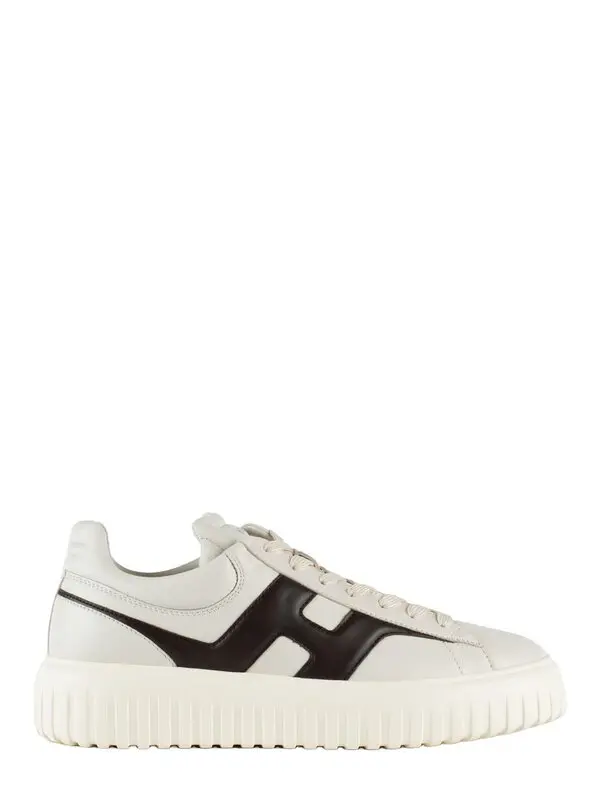 Hogan H-stripes Leather Sneakers - White, Brown