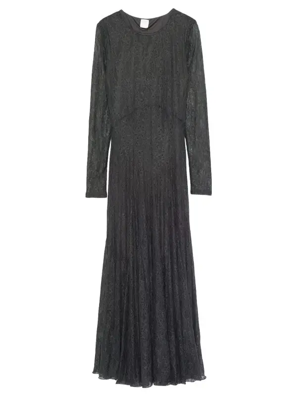 Marella Lace Long-sleeve Midi Dress - Grey