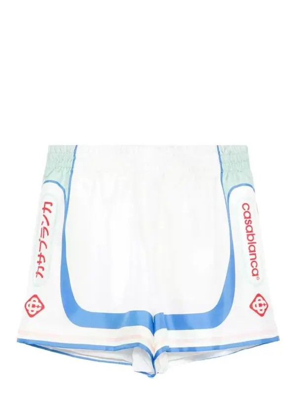 Casablanca Fuji Dream Silk Shorts - White