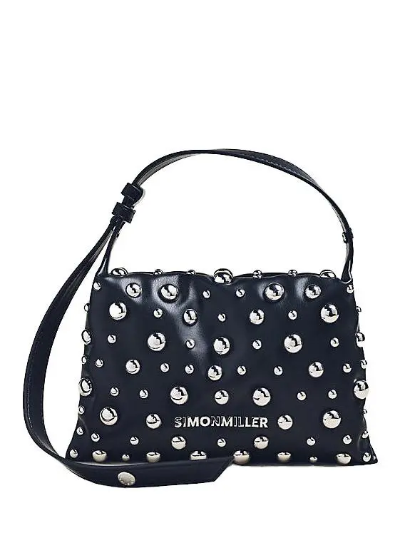 SIMONMILLER Studded Mi Puffin Shoulder Bag - Black / Silver
