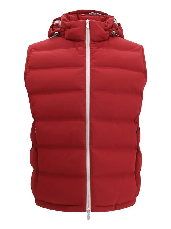 Brunello Cucinelli Quilted Down Vest - Red