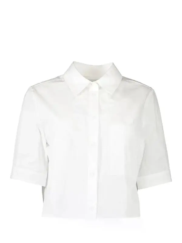TWP Cropped Button-down Shirt - White