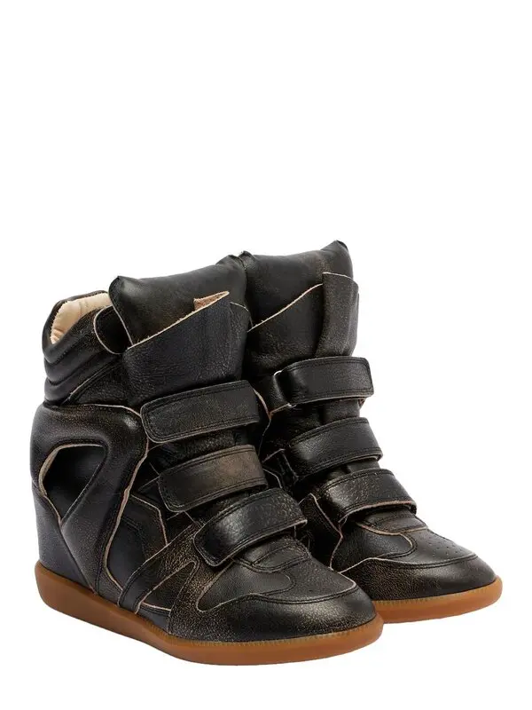 Isabel Marant Bekett Leather High-top Sneakers - Brown