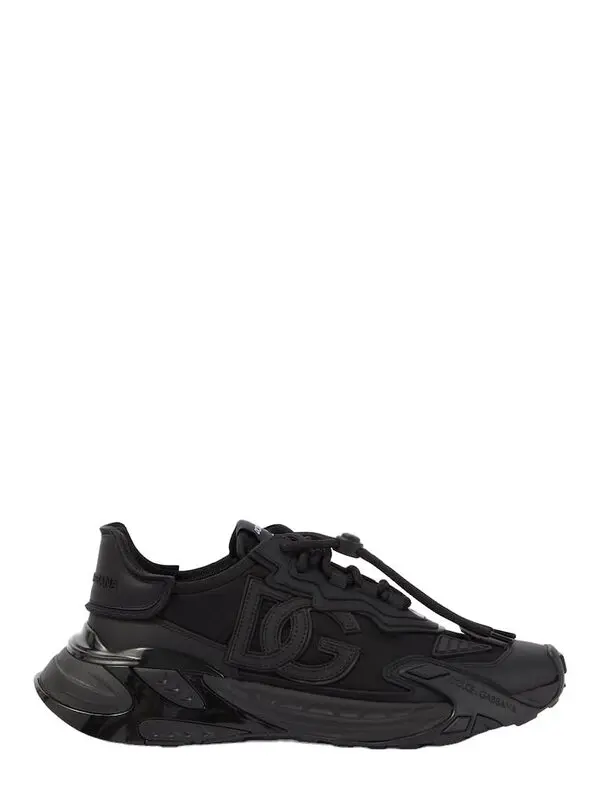 Dolce & Gabbana Leather-trimmed Sneakers - Black