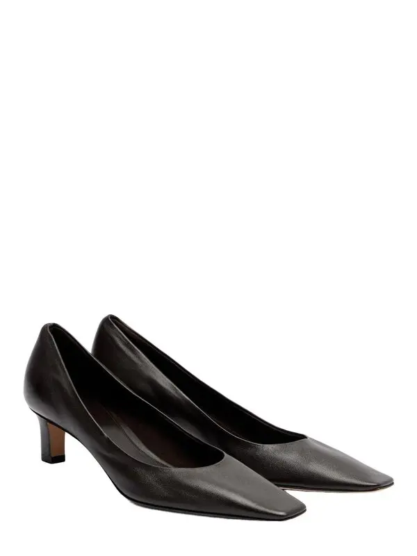 THE ROW Carla 45 Leather Pumps - Brown
