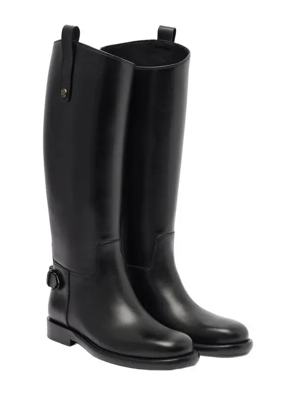 Burberry Cavalier Leather Knee-high Boots - Black