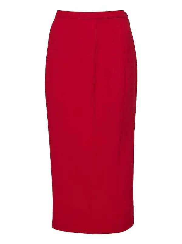 MUGLER Re/edit Virgin Wool High-rise Pencil Skirt - Red
