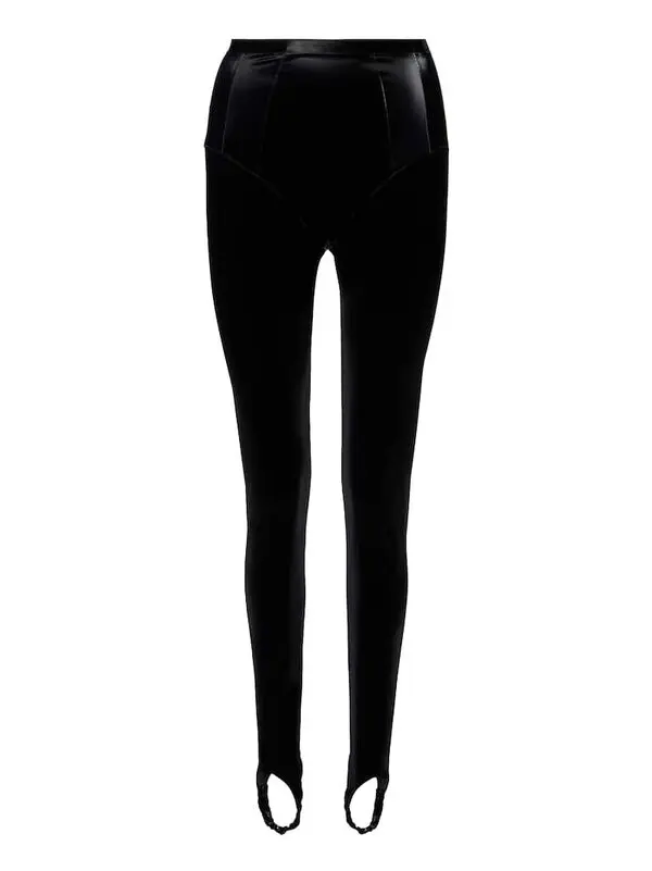 MUGLER Re/edit High-rise Stirrup Leggings - Black