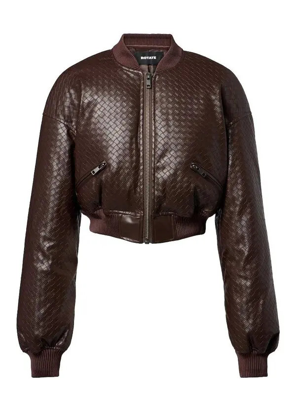 Remain Birger Christensen Dax Cropped Bomber Jacket - Brown