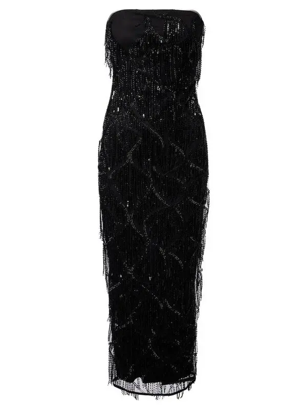 Remain Birger Christensen Tula Sequined Midi Dress - Black