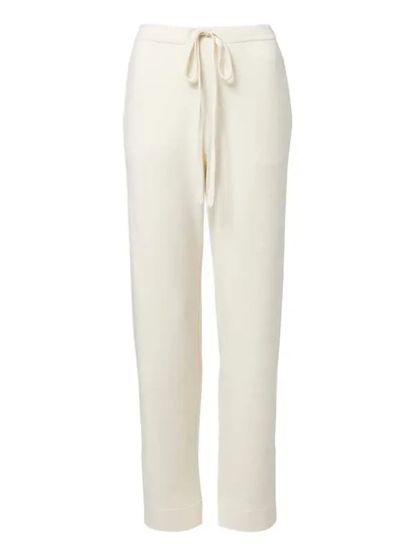 GOD'S TRUE CASHMERE Embellished Cashmere Wide-leg Pants - White