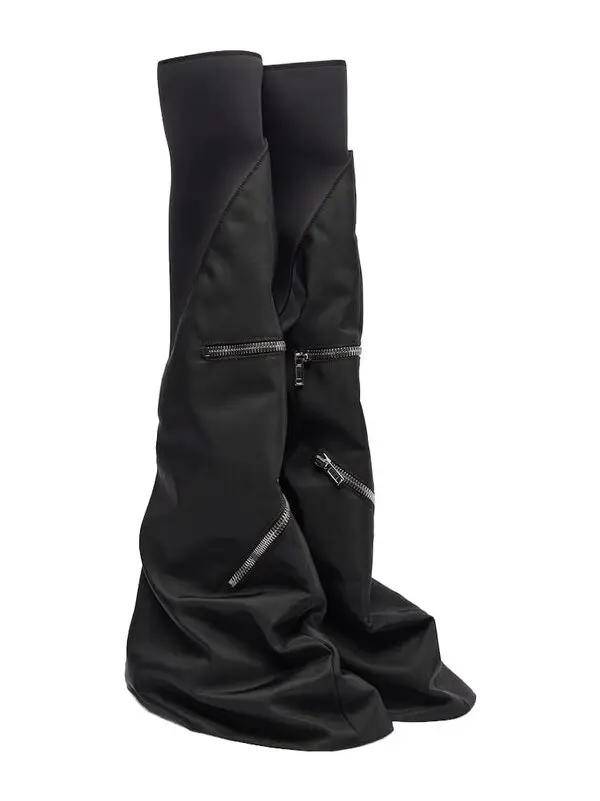 Rick Owens Zipper-detail Over-the-knee Boots - Black