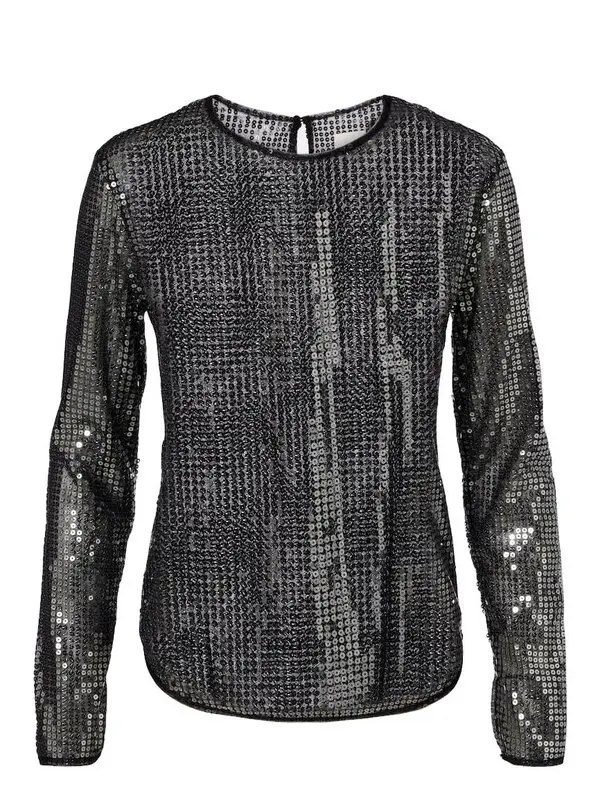 Isabel Marant Sequined Long Sleeve Top - Silver
