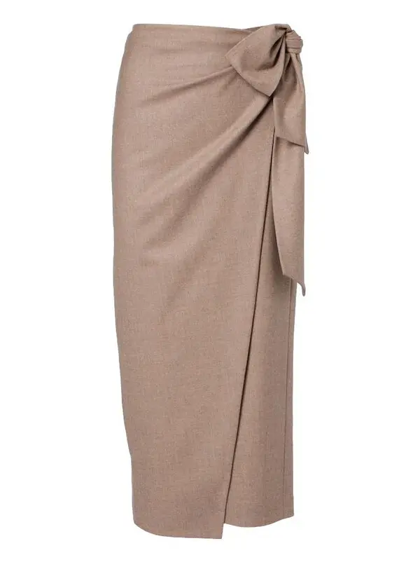 Max Mara Bingo Cashmere-blend Wrap Skirt - Beige
