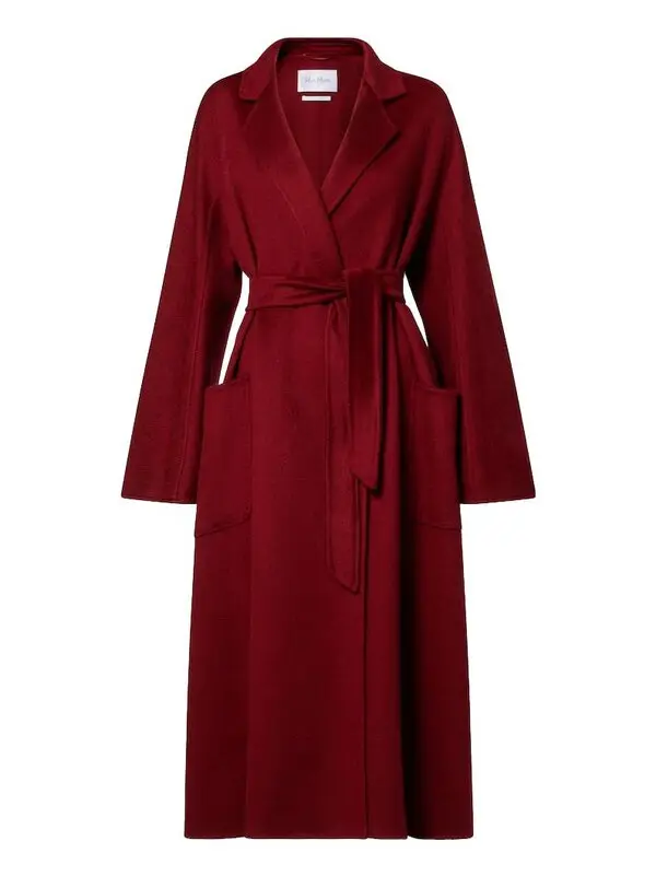 Max Mara Ludmilla Cashmere Wrap Coat - Burgundy