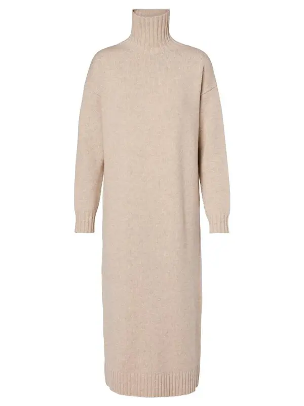 Max Mara Cashmere Turtleneck Sweater Dress - Beige
