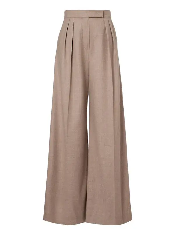 Max Mara Cashmere-blend Wide-leg Pants - Brown