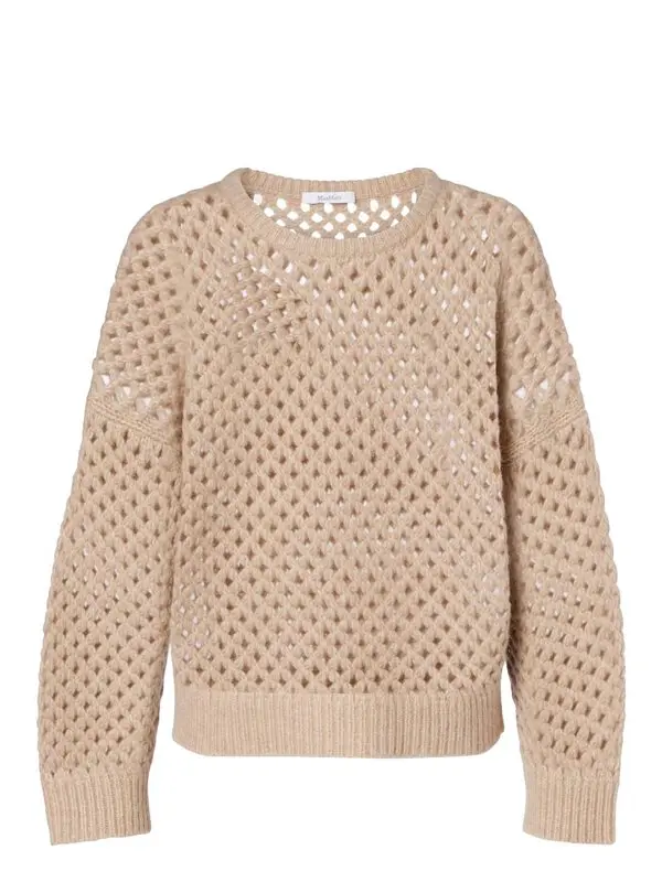 Max Mara Essen Open-knit Sweater - Beige
