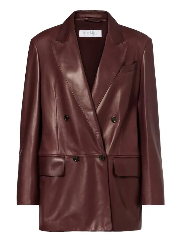 Max Mara Duse Leather Jacket - Brown