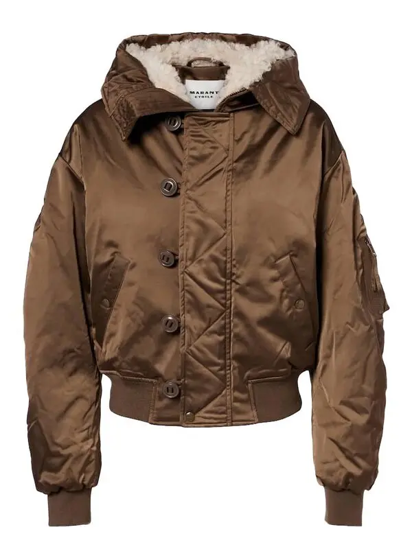MARANT ETOILE Elisa Hooded Bomber Jacket - Brown