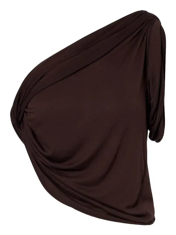 Rick Owens Draped Knitted One-shoulder Top - Brown
