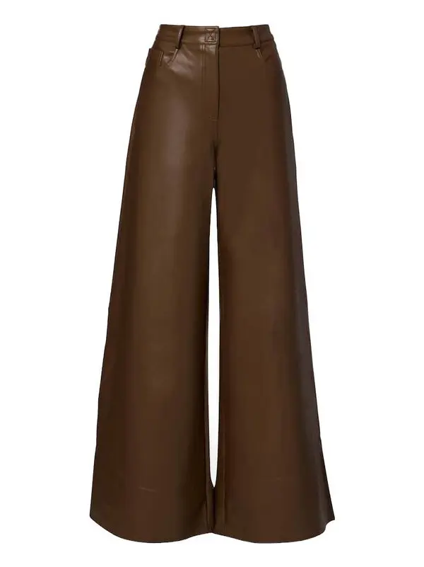 Norma Kamali Elephant High-rise Wide-leg Pants - Brown