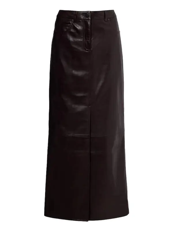 Dorothee Schumacher High-rise Leather Maxi Skirt - Brown