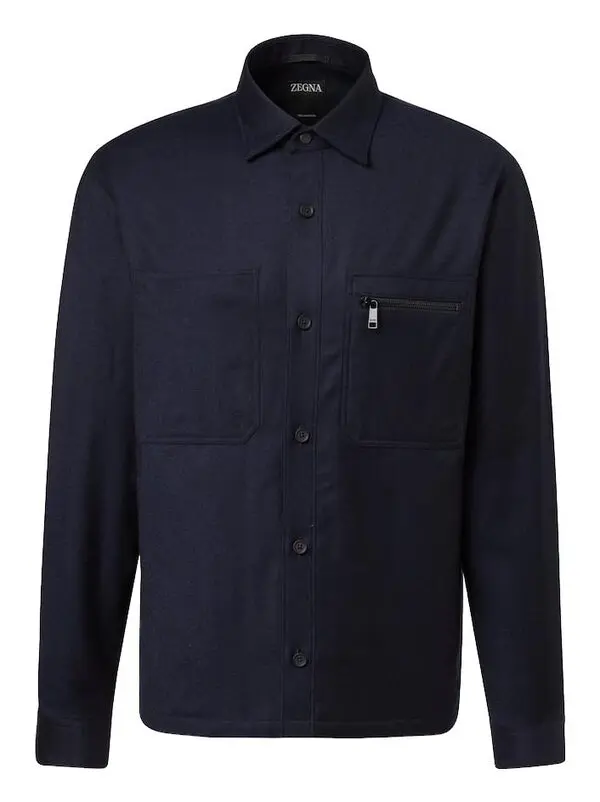 Zegna Wool Overshirt - Blue