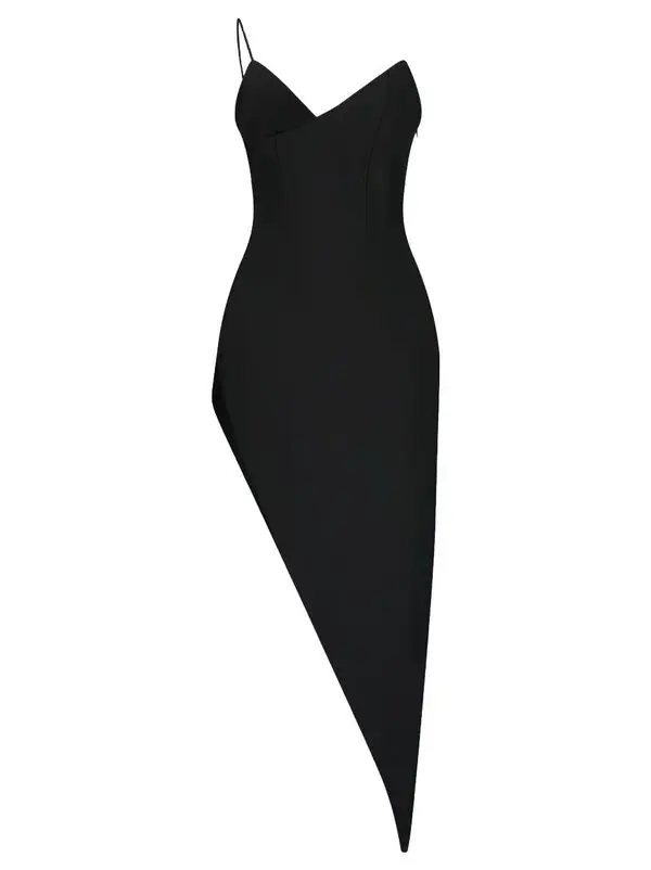 David Koma Asymmetric Embellished Mini Dress - Black