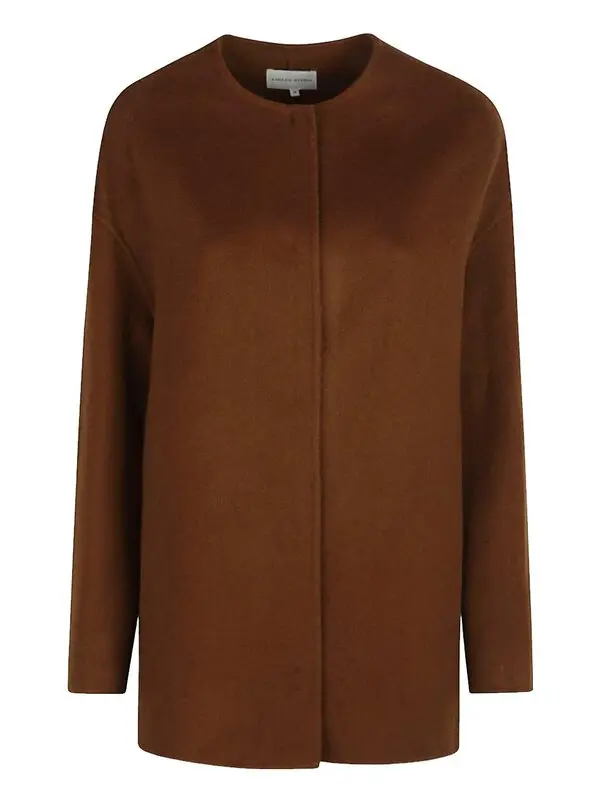 Loulou De Saison Gio Round Neck Short Coat - Brown