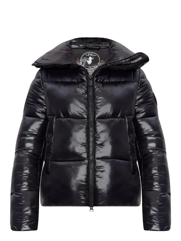 SAVE THE DUCK Isla Down Jacket With Laqué Finish - Black
