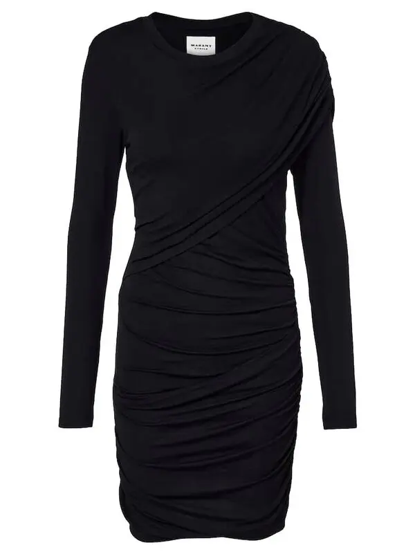 MARANT ETOILE Denise Draped Jersey Mini Dress - Black