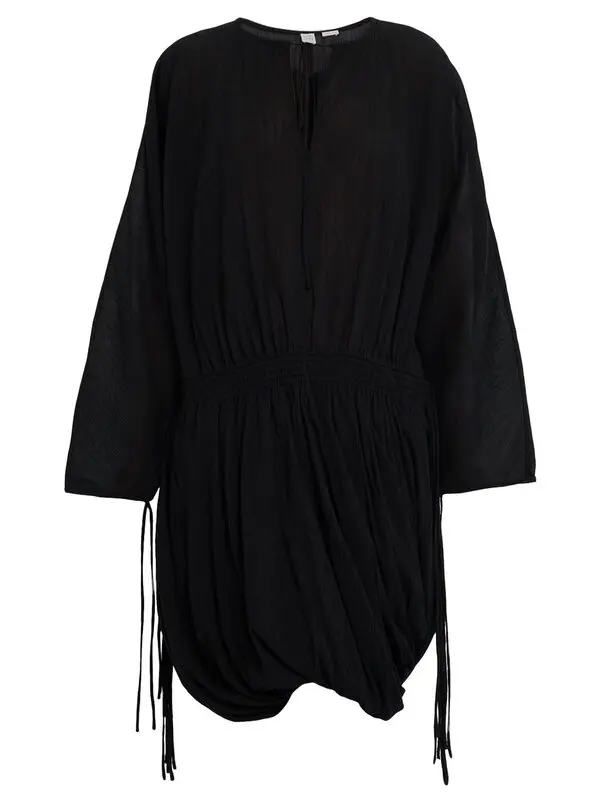 TOTÊME Long-sleeve Drawstring Bubble Dress - Black