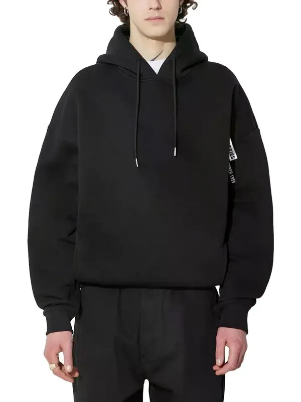 Alpha Industries Flock Logo Hoodie - Black