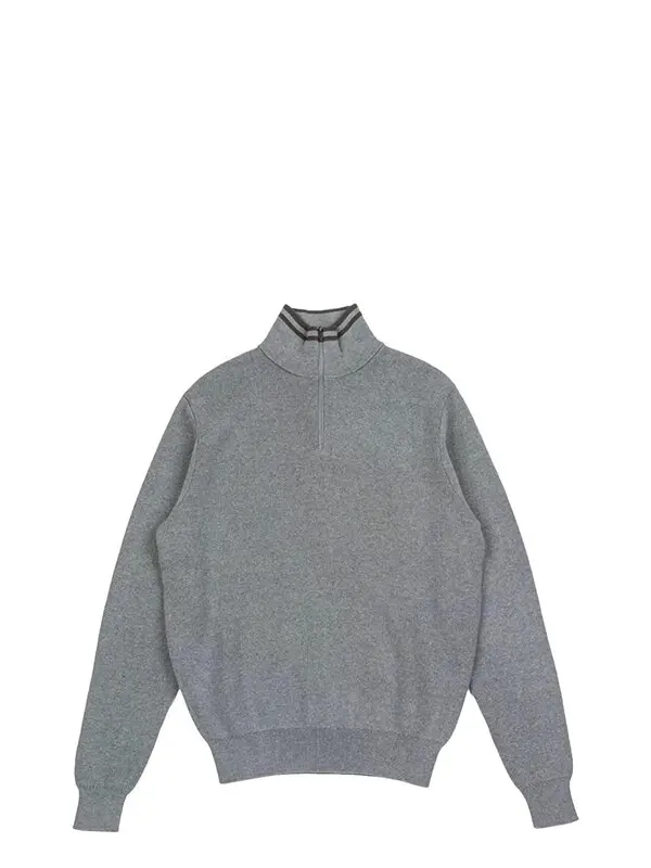 MALBON Cotton Blend Half Zip Sweatshirt - Grey