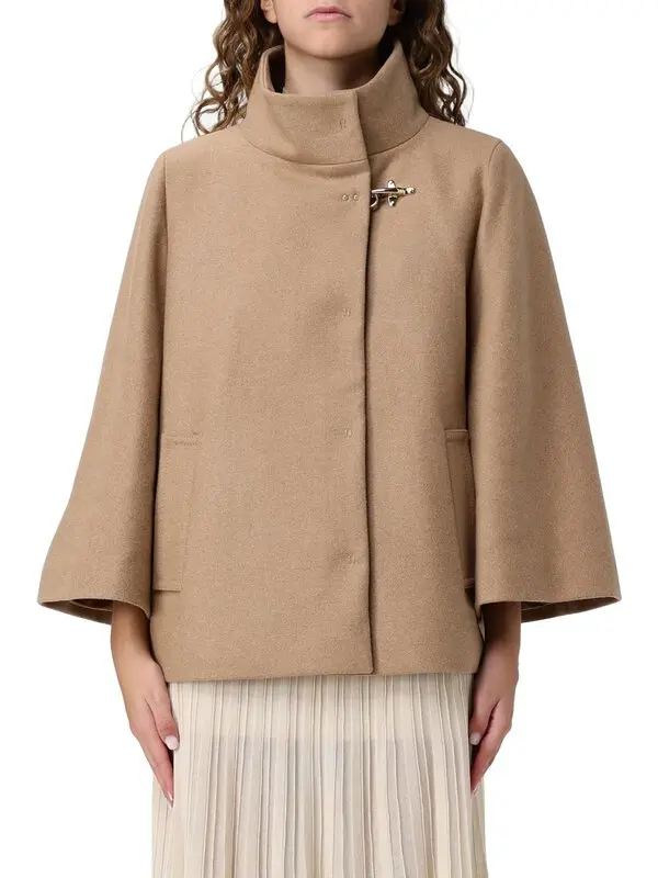 FAY Textured Coat - Camel