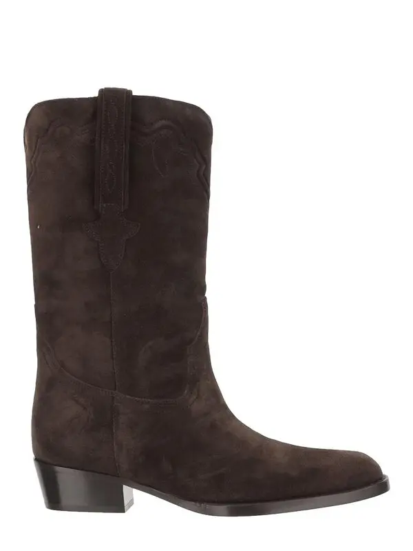 Paris Texas Mid Calf Boots - Brown