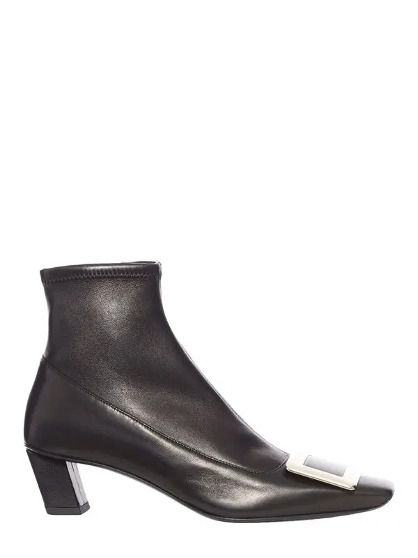 ROGER VIVIER Belle Vivier Leather Ankle Boots - Black