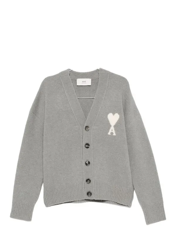 Ami De Coeur Wool Cardigan - Grey