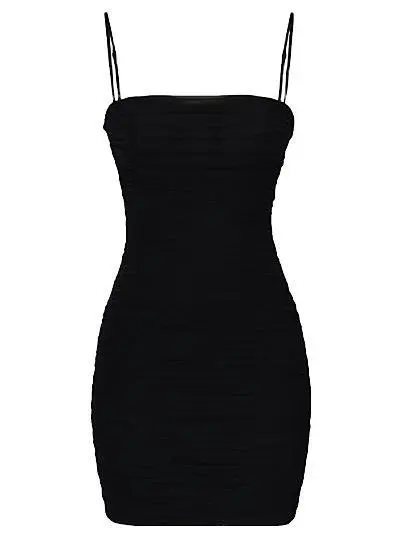 House Of Cb Stretch-mesh Mini Dress - Black