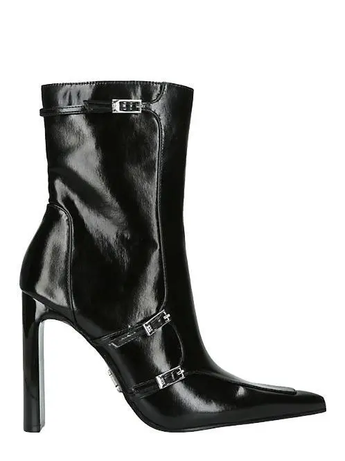 Steve Madden Fastened Heeled Faux-leather Ankle Boots - Black