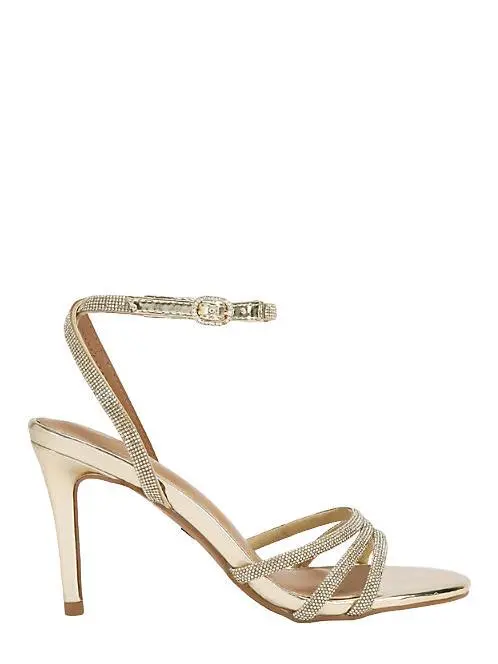 Kurt Geiger Heeled Woven Sandals - Gold