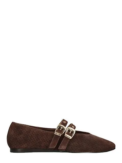 Dolce Vita Baylee Grommet Suede Ballet Flats - Dark Brown