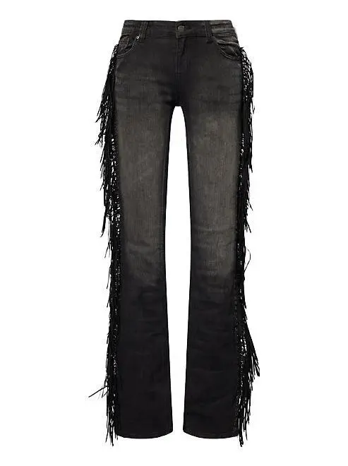JADED LONDON Fringe Bootcut Stretch-denim Jeans - Black