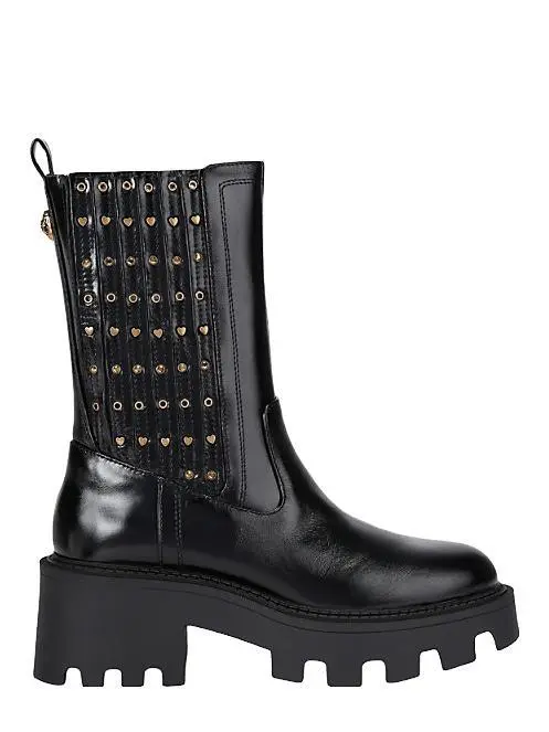 Kurt Geiger Studded Leather Chelsea Boots - Black